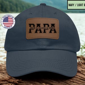 Personalized Papa Hat, Papa Fathers Day Gift, Gift for Papa, Papa Gift ...