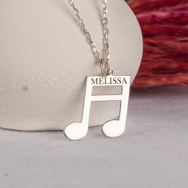 Music Note Necklace - Etsy