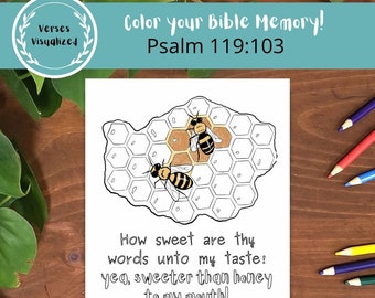 Bee Bible Verse Coloring Page - Etsy