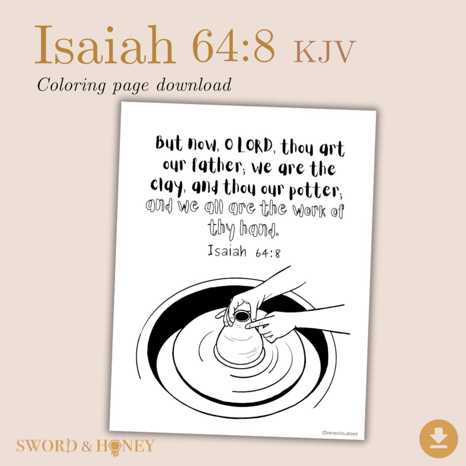 Bible Verse Coloring Page, Potter, Pottery Wheel, KJV, Printable ...