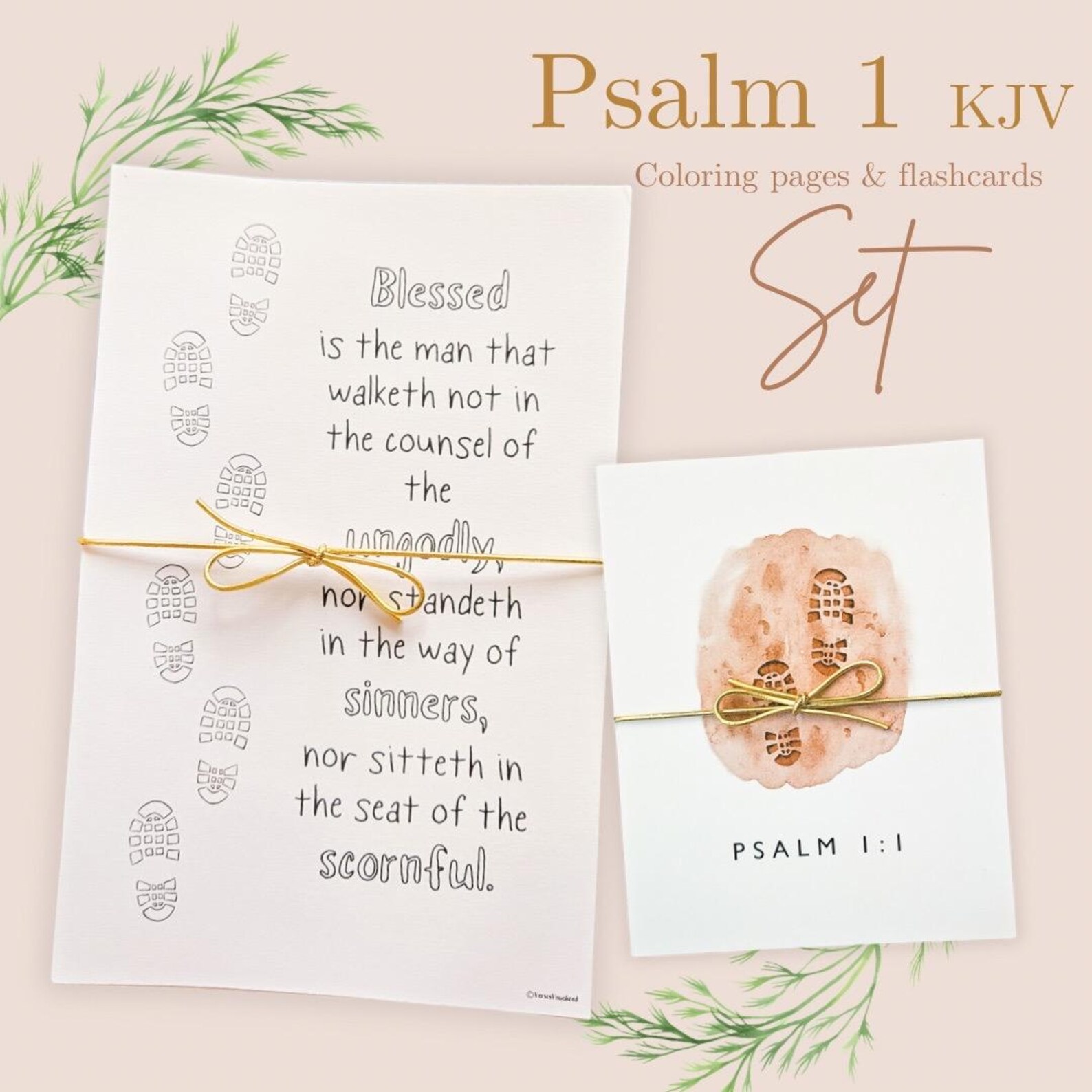 KJV Psalm 1 Flashcards and Coloring Pages: Scripture Memory Set - Etsy