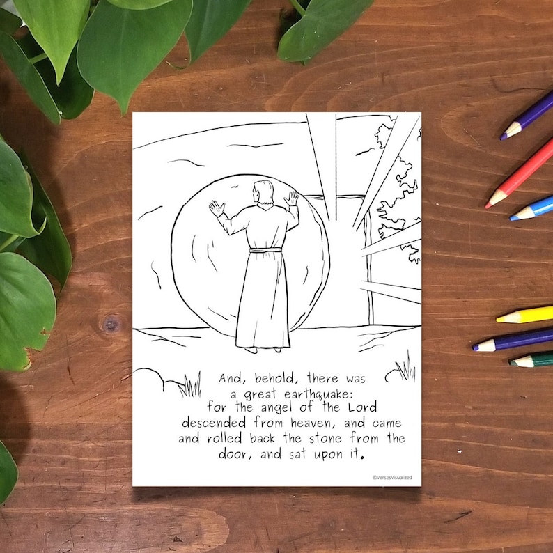 Easter Coloring Pages! Empty Tomb, Resurrection, Bible Verse, KJV ...