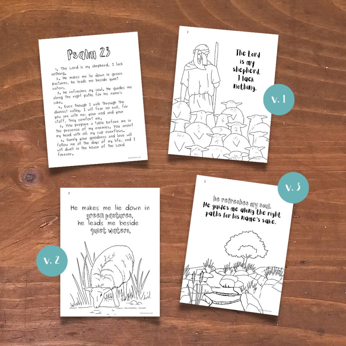 Psalm 23 NIV, Bible Verse Coloring Pages, Shepherd's Psalm, Printable ...