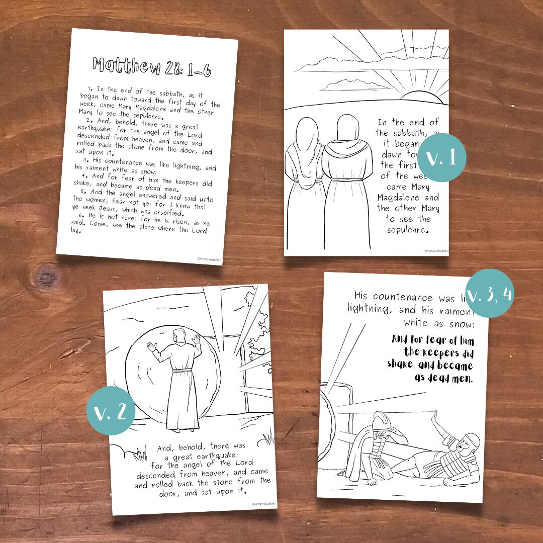 Easter Coloring Pages! Empty Tomb, Resurrection, Bible Verse, KJV ...