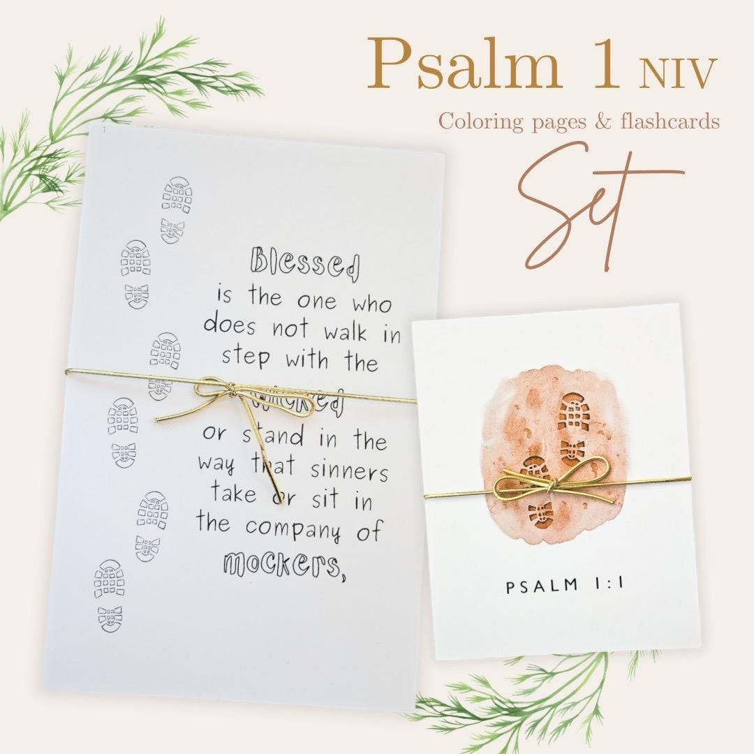 NIV Psalm 1 Flashcards & Coloring Pages: Scripture Memory Set - Etsy