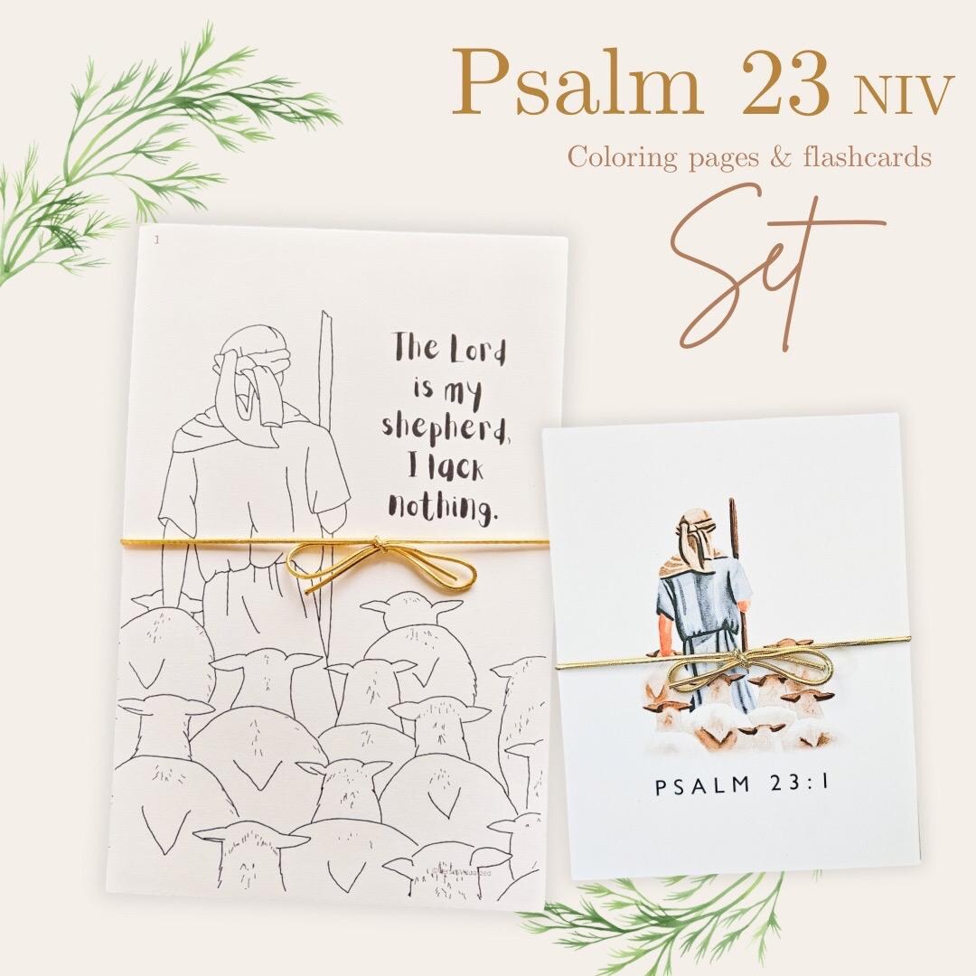 Psalm 23 NIV Flashcards and Coloring Pages: Scripture Memory Set - Etsy