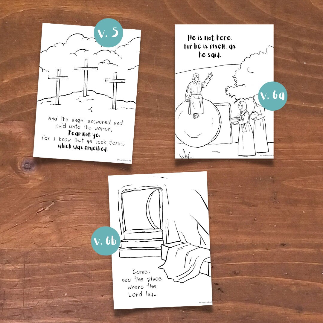 Easter Coloring Pages! Empty Tomb, Resurrection, Bible Verse, KJV ...
