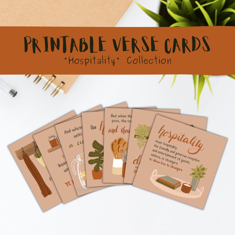 Hospitality Collection, KJV Scripture Cards, Printable, Bible Verse ...