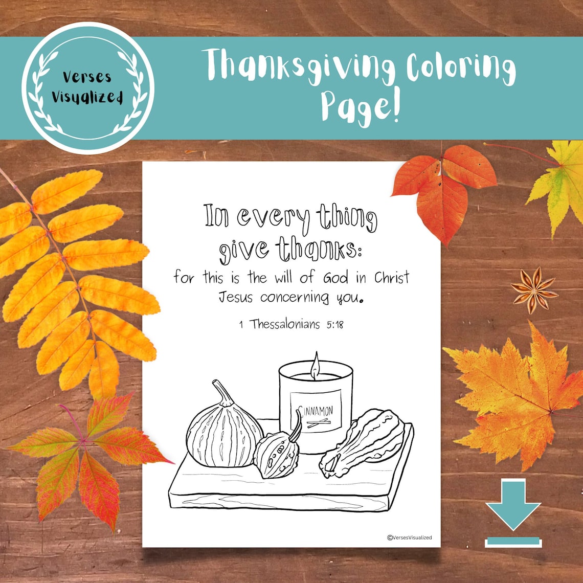 Thanksgiving Coloring Page, Bible Verse, KJV, Printable Christian Kid ...