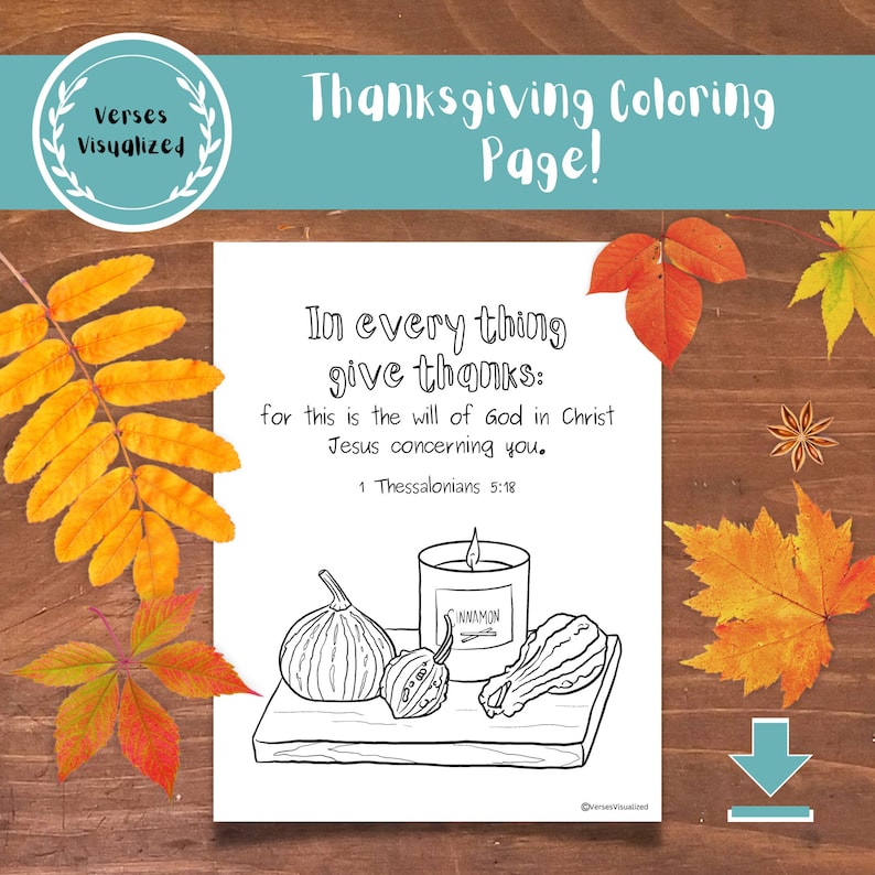 Thanksgiving Coloring Page, Bible Verse, KJV, Printable Christian Kid ...
