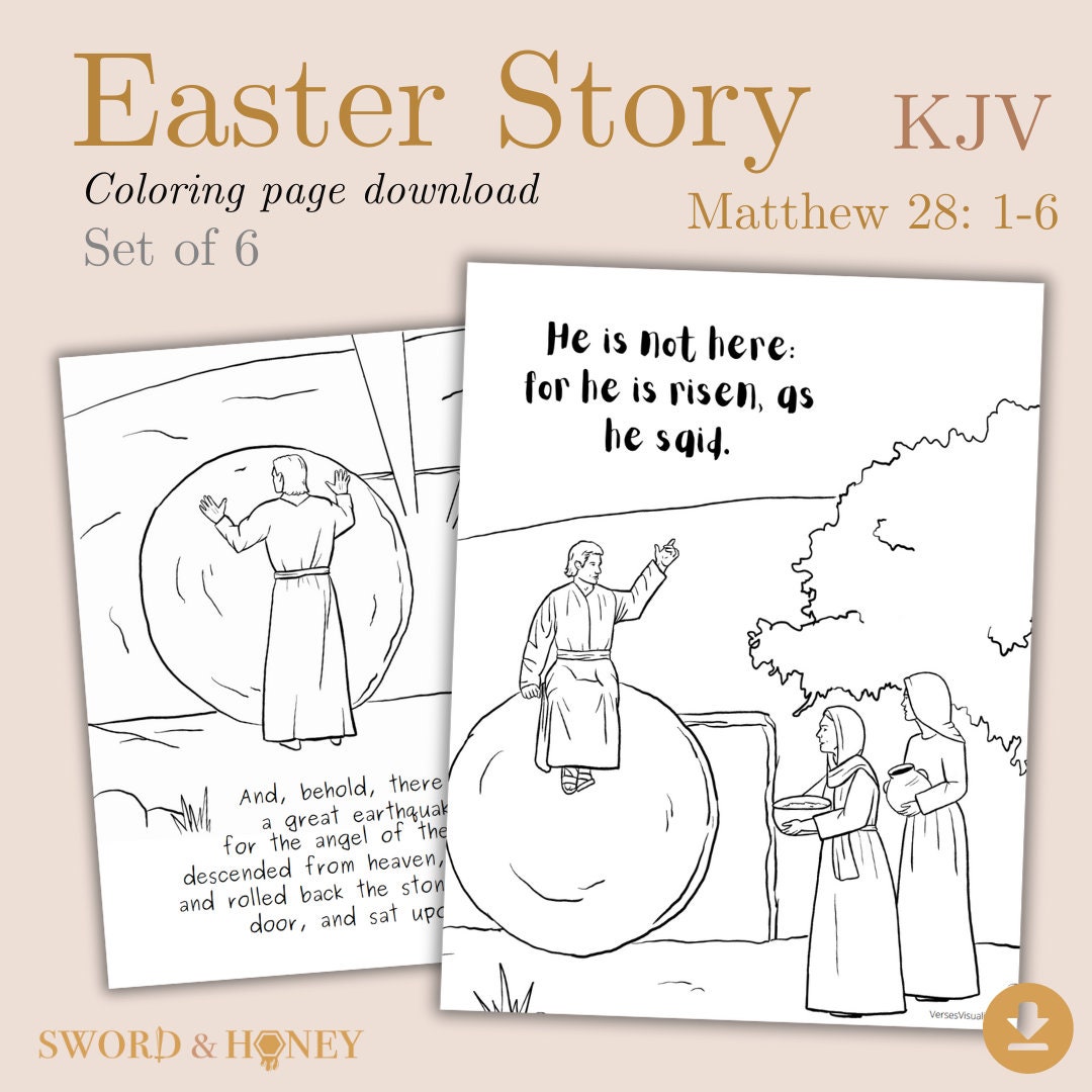 Easter Coloring Pages! Empty Tomb, Resurrection, Bible Verse, KJV ...