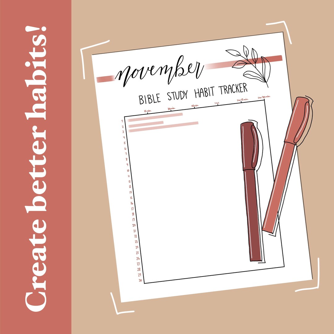Bible Study Habit Tracker Bible Journaling Printable - Etsy
