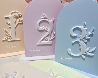 Pastel Wedding Table Numbers - Etsy