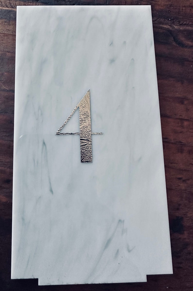 Faux Marble Acrylic Table Number Signage Stone Look Wedding Decor ...