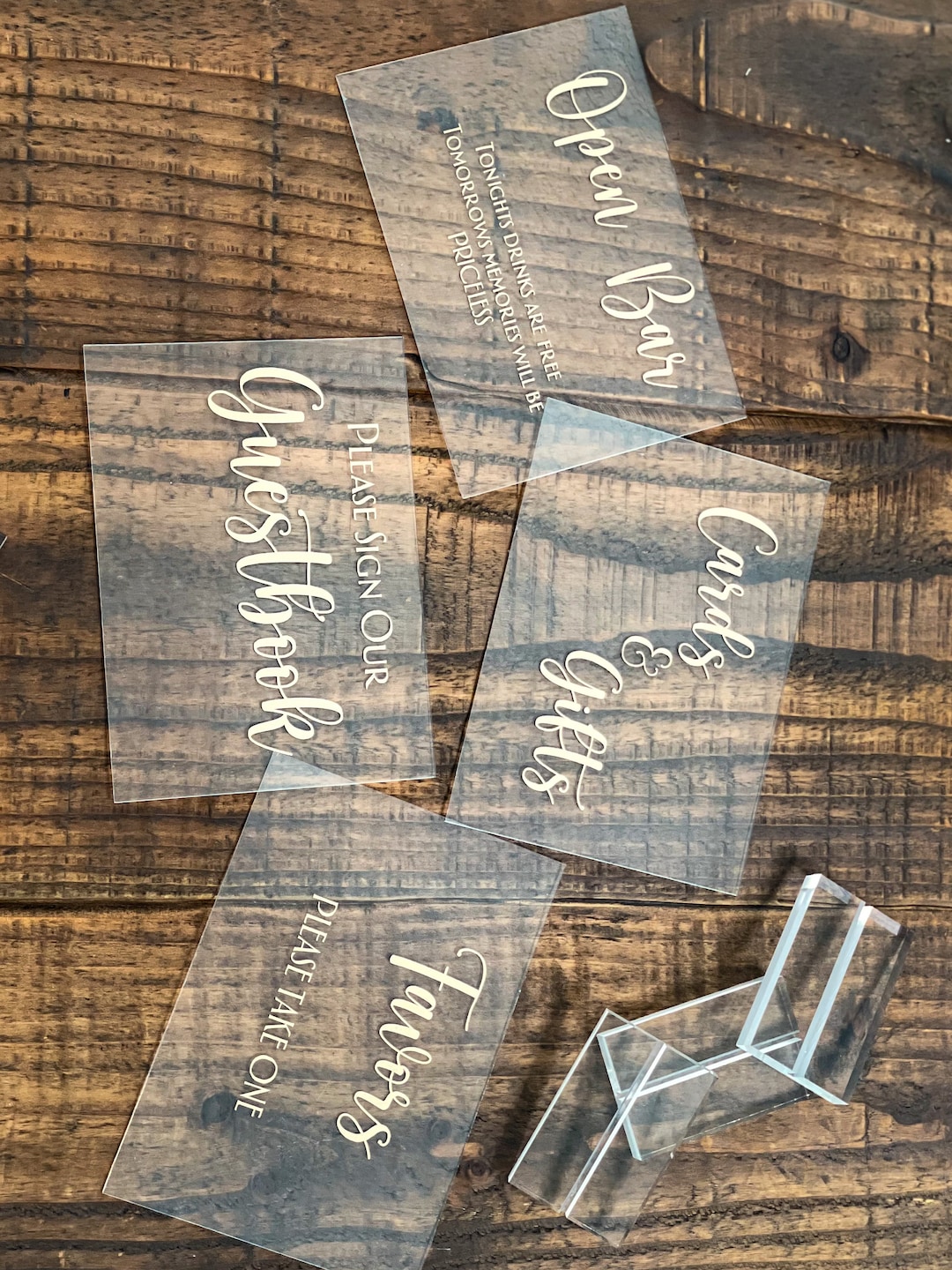 Set of 5x7 Acrylic Wedding Signs - Etsy