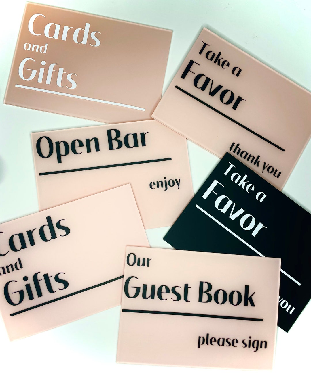 Acrylic Wedding Signage 5x7 Contemporary Custom Color Painted Acrylic ...