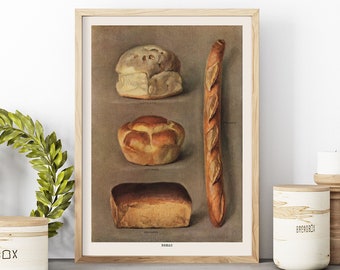 Bread Print Bread Poster Food Art Print Bakery Poster Food - Etsy