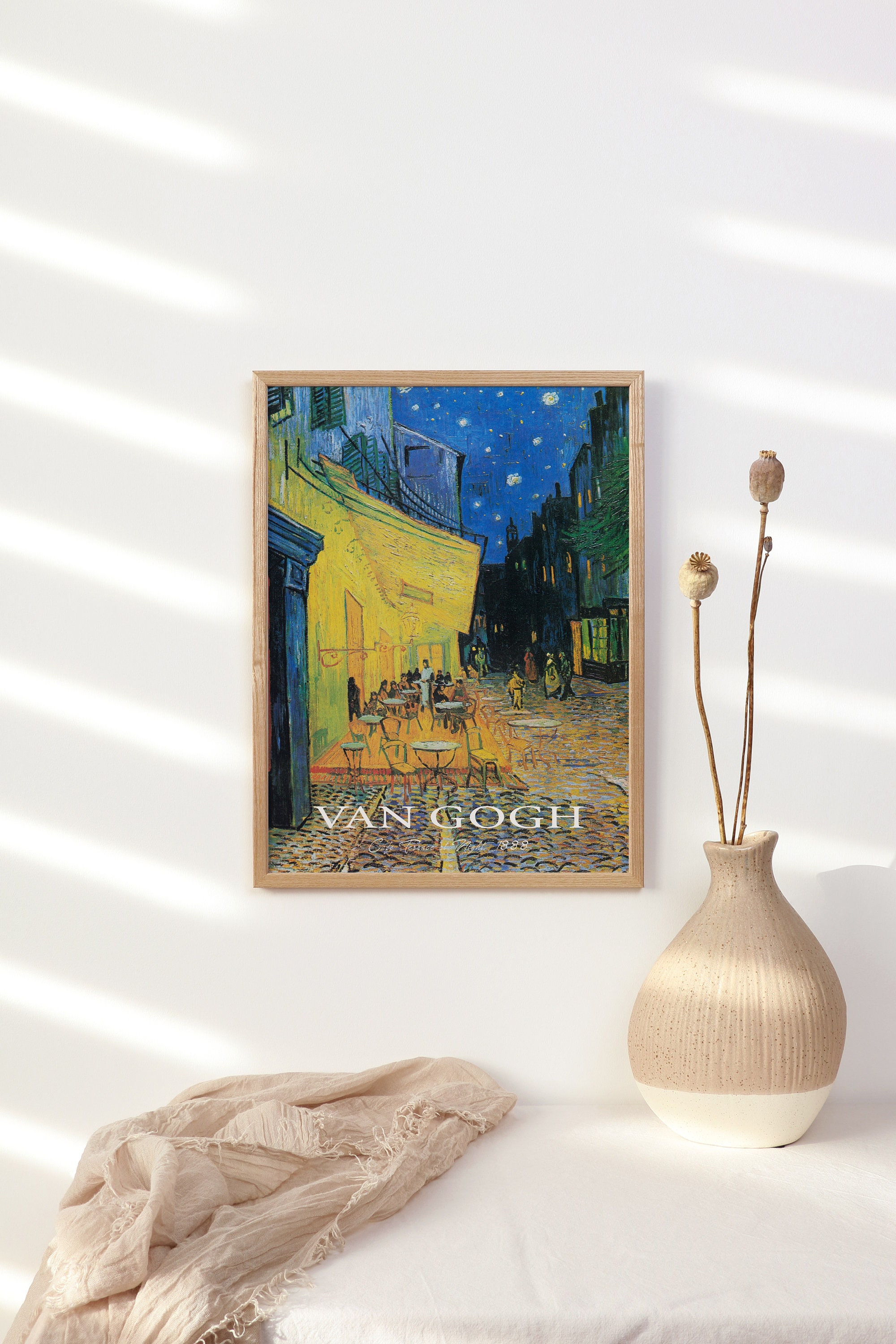 Vincent Van Gogh Exhibition Poster Digital Downloads, Cafe Terrace ...