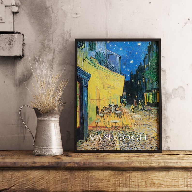 Vincent Van Gogh Exhibition Poster Digital Downloads, Cafe Terrace ...