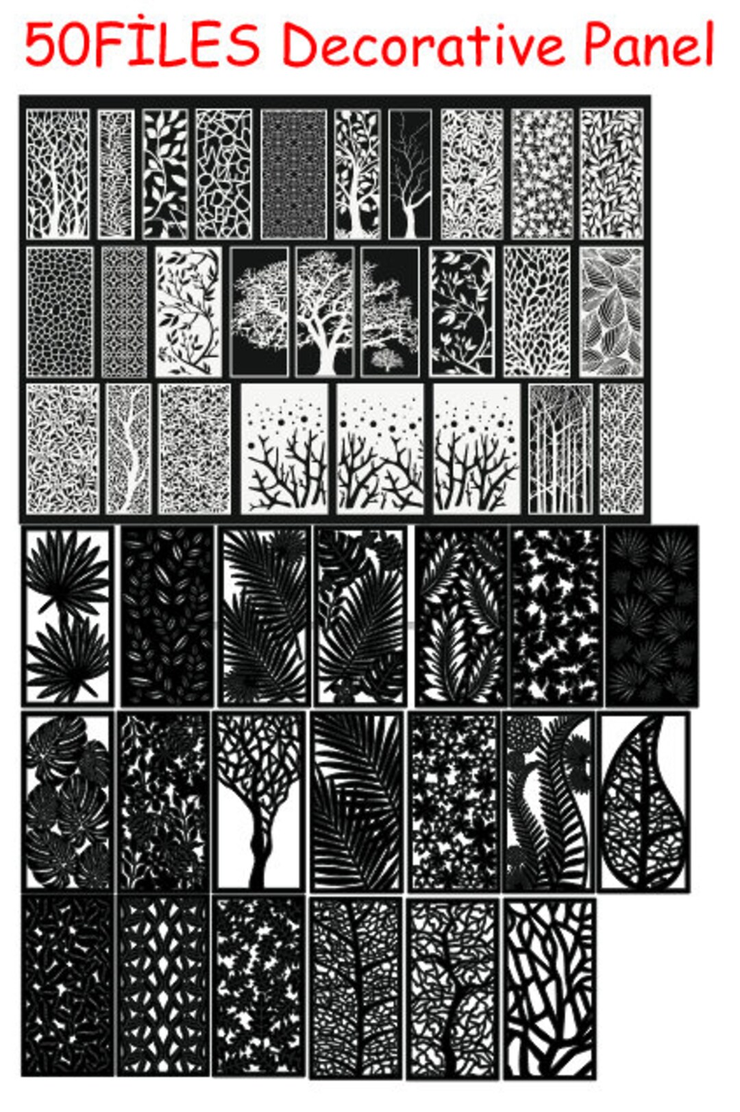 Decorative Panel Svg, 50 Pcs Panel Collection Svg, Laser Cut Stencil ...