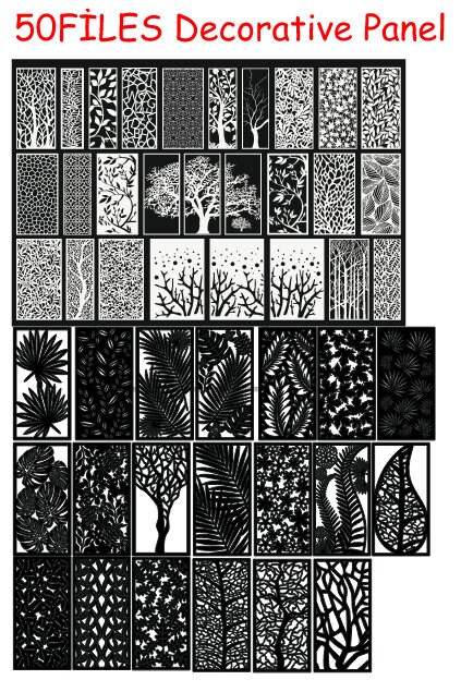 Decorative Panel Svg, 50 Pcs Panel Collection Svg, Laser Cut Stencil ...