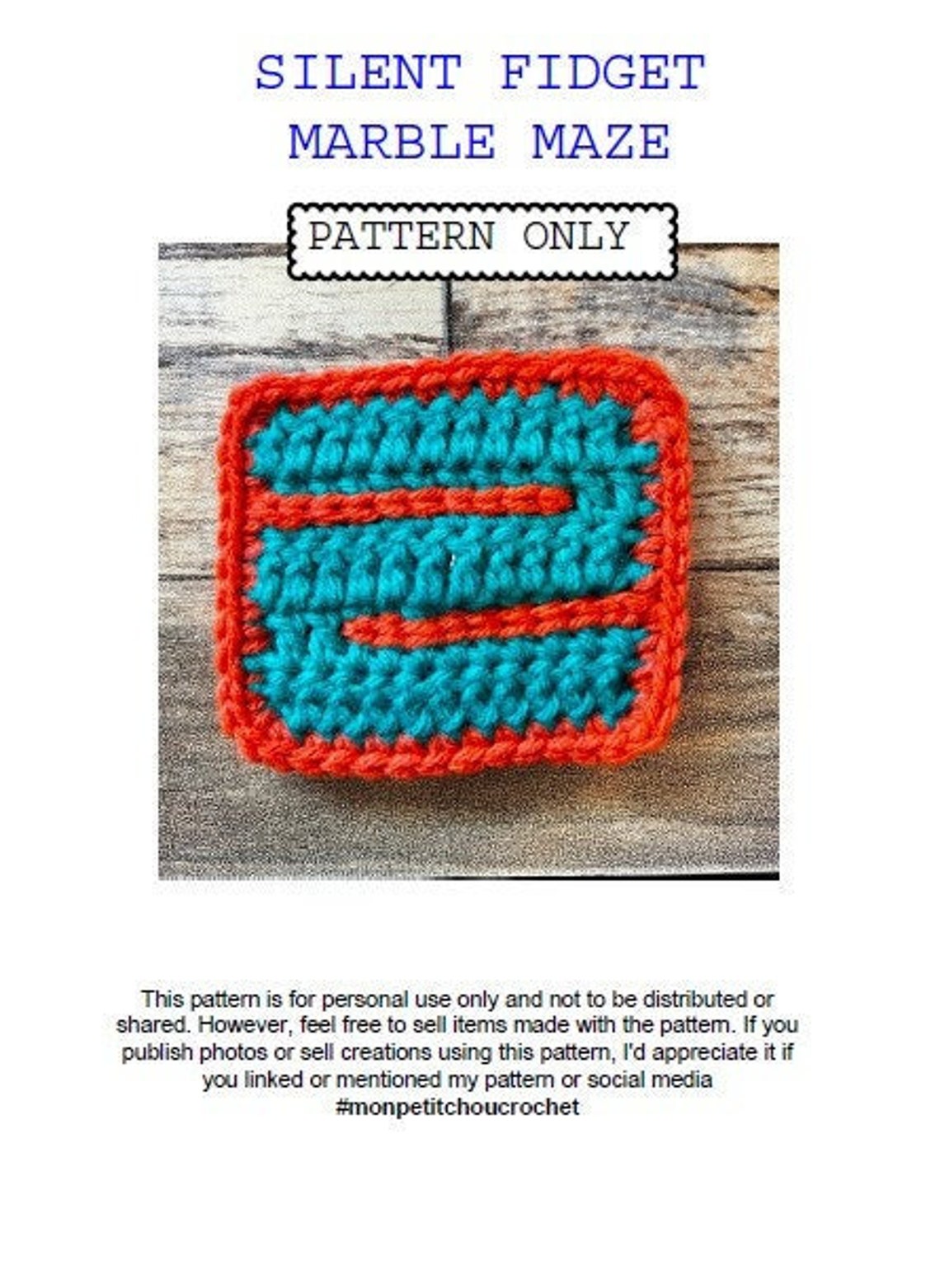 Silent Fidget Marble Maze Crochet PATTERN - Etsy