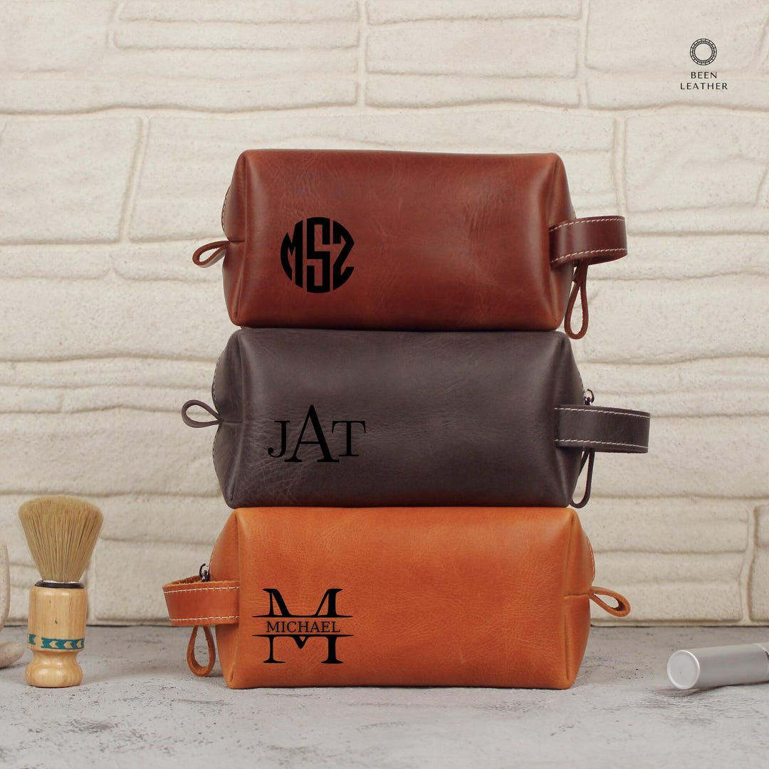 Custom Full Grain Leather Dopp Kit: Christmas Gift for Men - Etsy