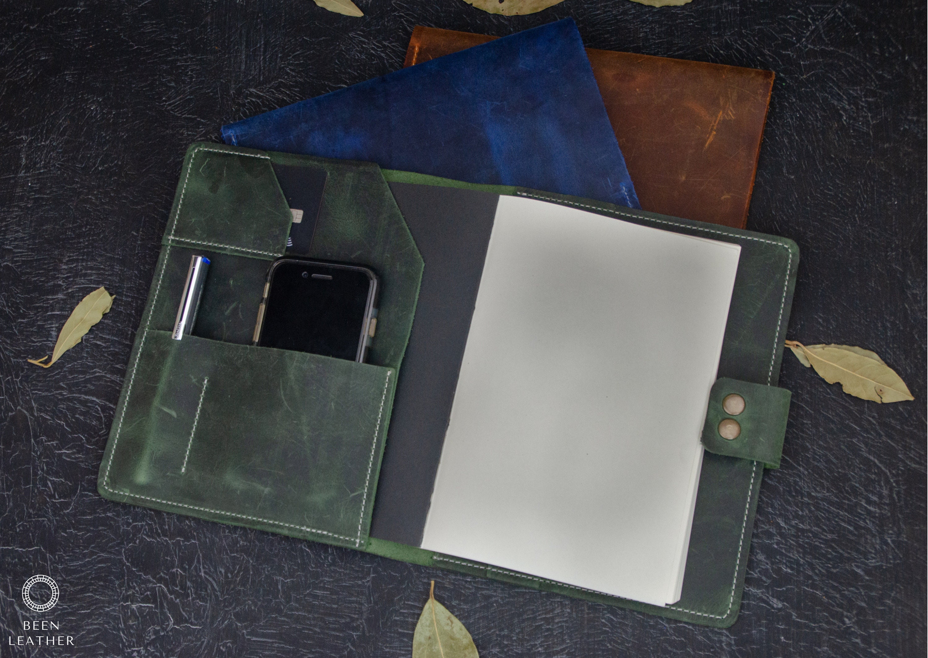 Engraved Leather Portfolio Personalized Notebook Cover - Etsy