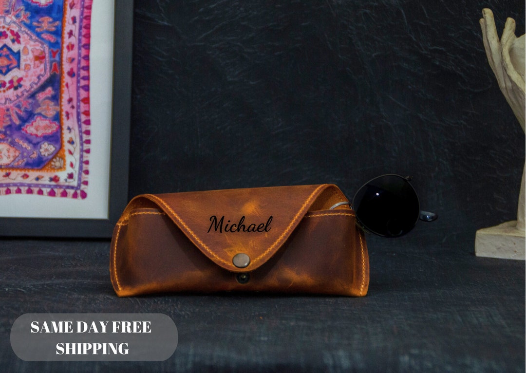 Customized Leather Sunglasses Case Custom Glasses Pouch - Etsy