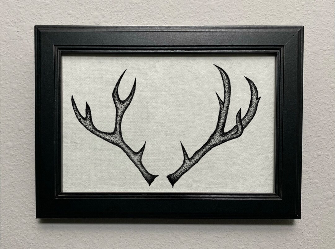 4x6 Dotwork Dear Antler Print - Etsy