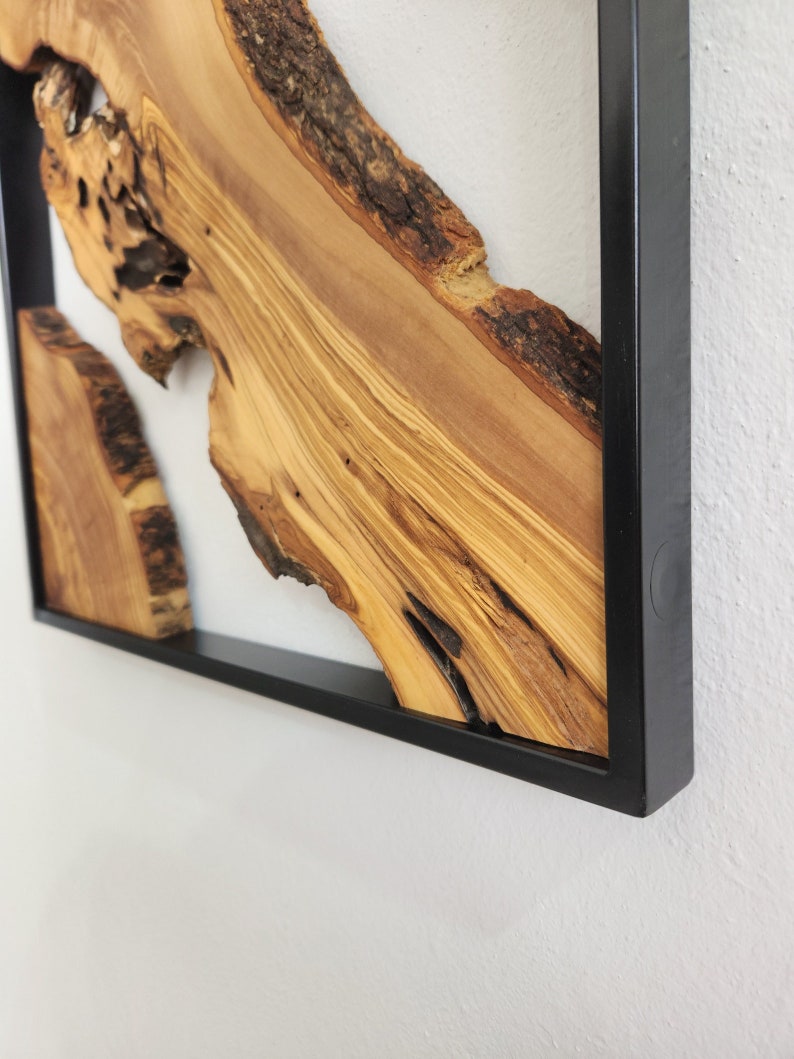 Set of 3-handmade Metal and Olive Wood Home Decor Live Edge - Etsy