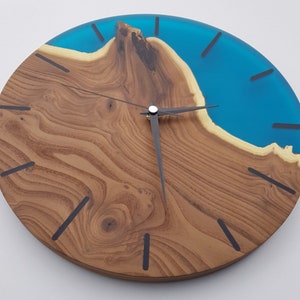 Silverberry Burl and Epoxy Wall Clock, Custom Made Large Wall Clock ...
