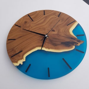Silverberry Burl and Epoxy Wall Clock, Custom Made Large Wall Clock ...