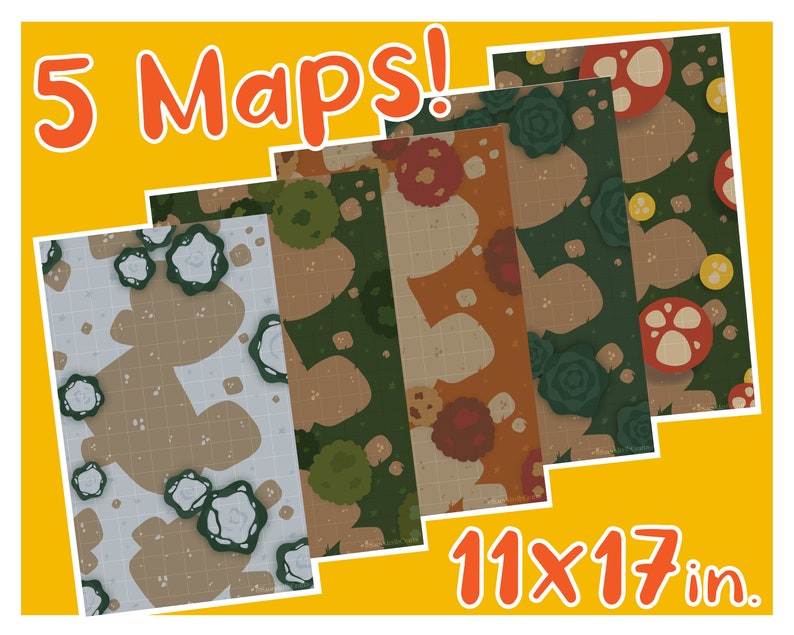 Forest Path TTRPG DND Battle Maps Gridded Pack Cute Fantasy - Etsy