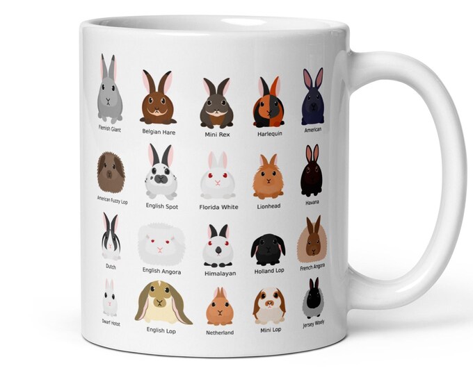 Rabbit Coffee Mug, Cute Bunny Gift, Pet Rabbit Lover, Funny Rabbit Mug ...