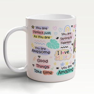 Cup of Positivity, Positivity Mug, Positive Vibes Mug, Affirmations Mug ...