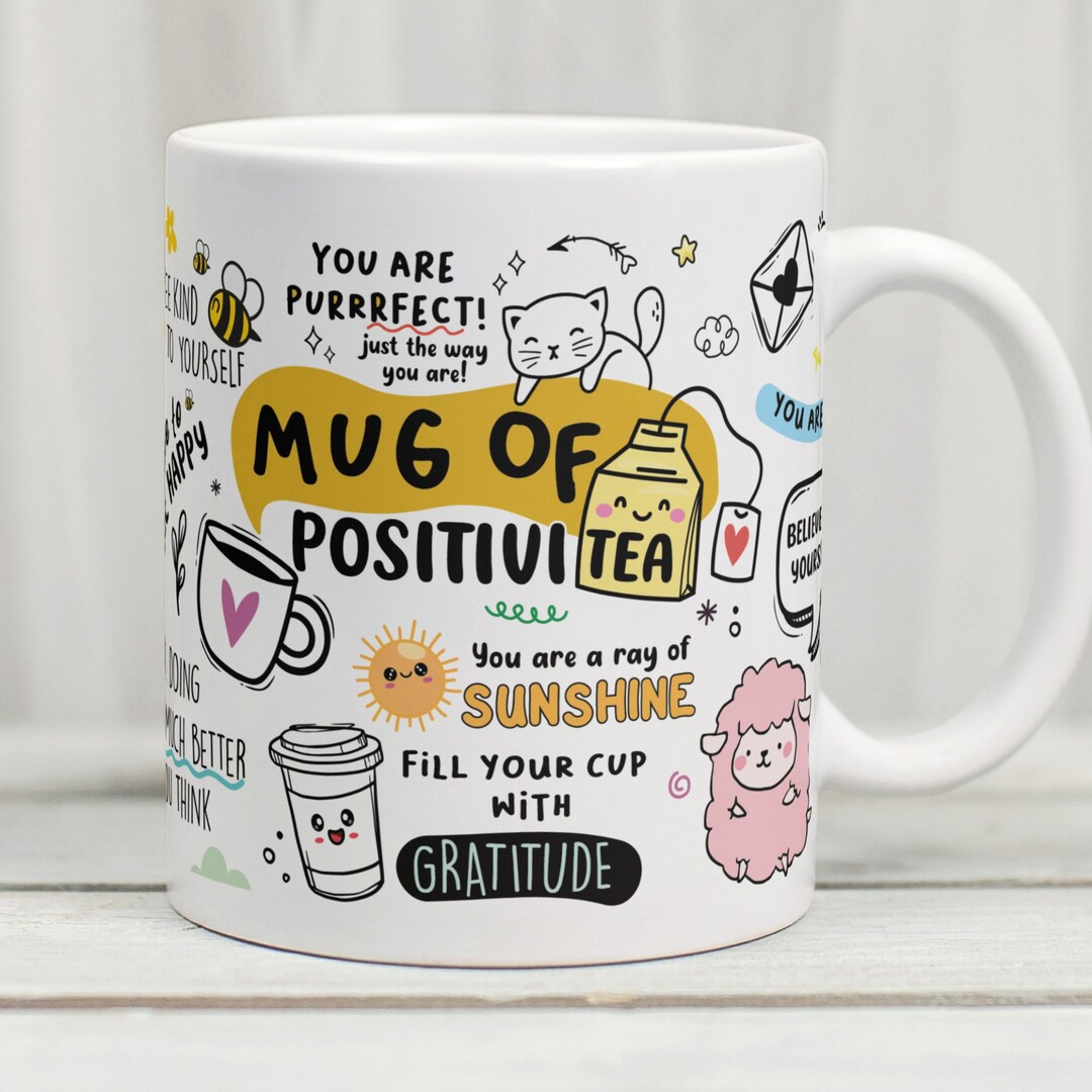 Mug of Positivitea Positivity Mug Motivational Mug Self - Etsy