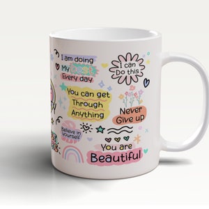Cup of Positivity, Positivity Mug, Positive Vibes Mug, Affirmations Mug ...