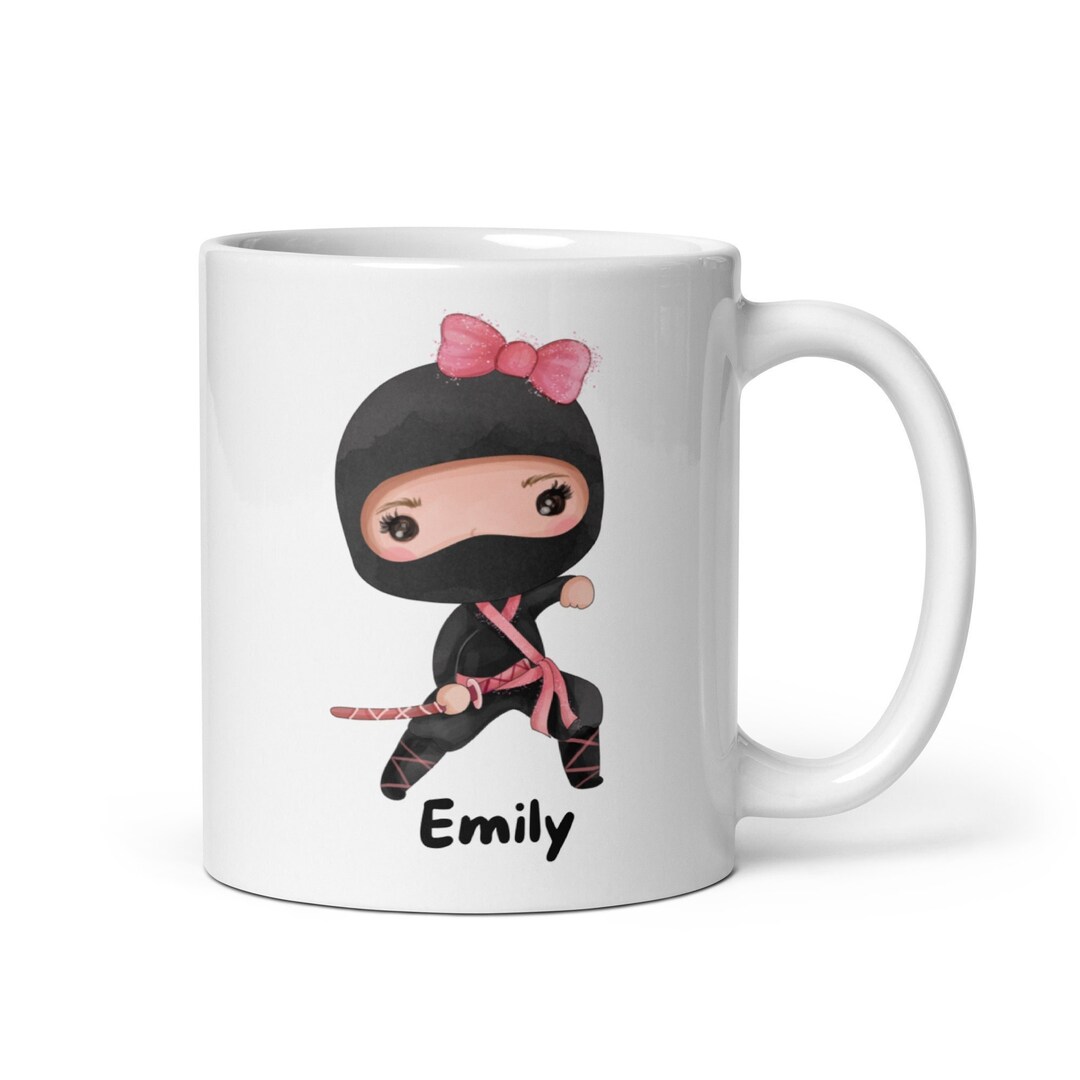 Personalised Ninja Mug, Personalised Children's Mug, Cute Girls Mug ...
