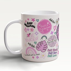 Cup of Positivity, Pink Positivity Mug, Positive Vibes Mug ...