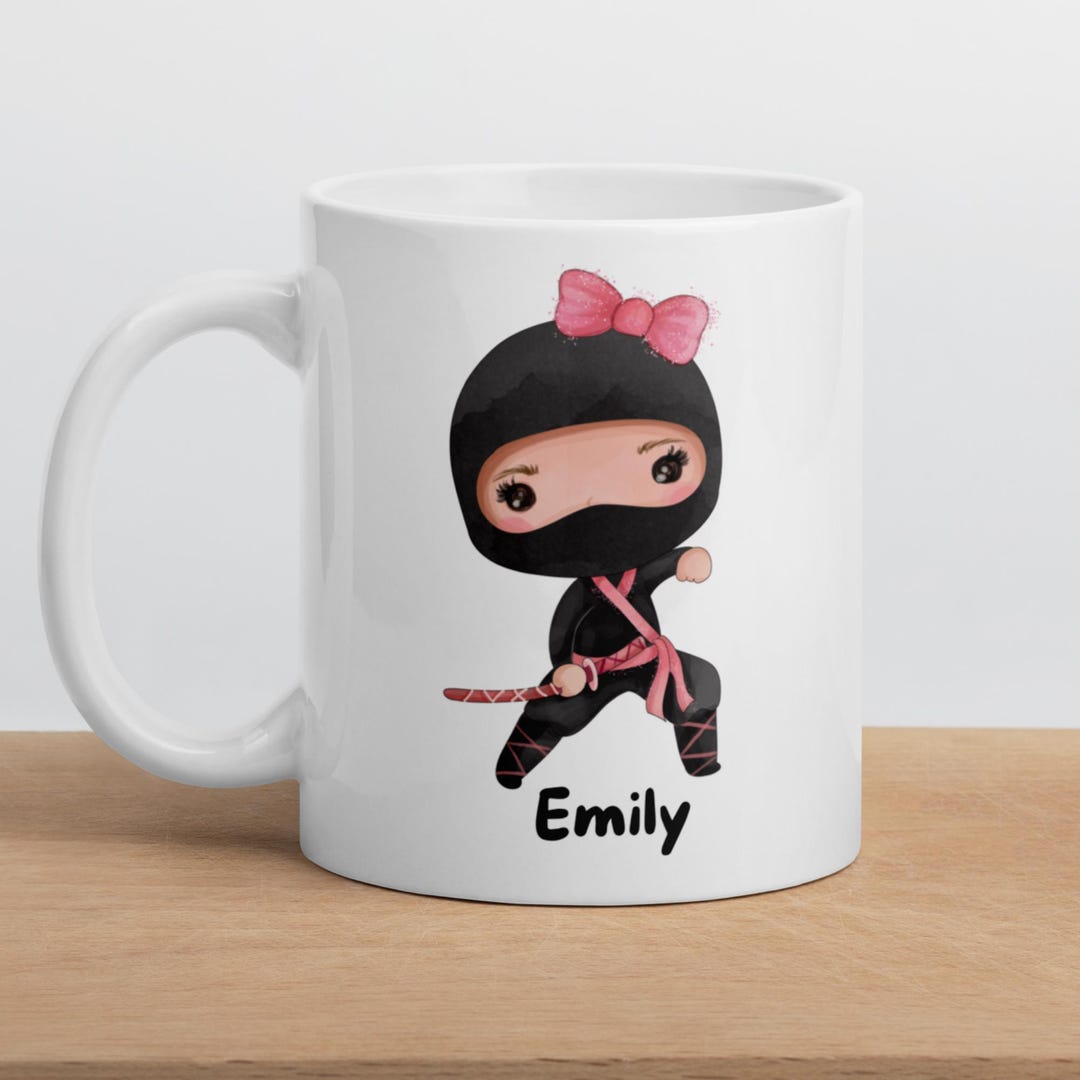 Personalised Ninja Mug, Personalised Children's Mug, Cute Girls Mug ...
