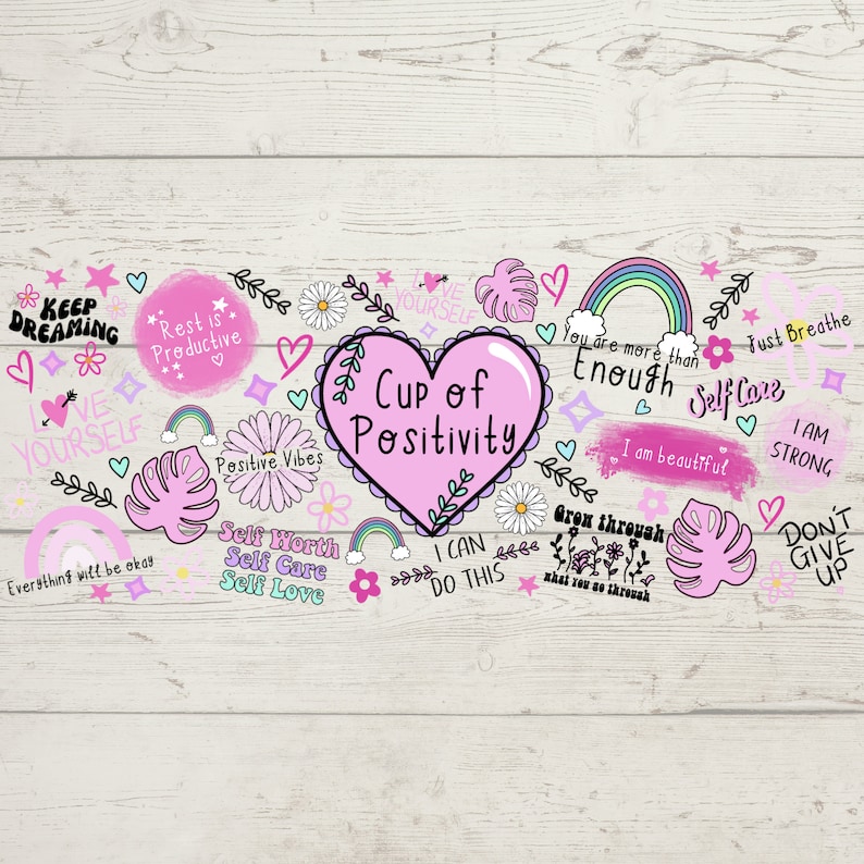 Cup of Positivity Pink Positivity Mug Positive Vibes Mug - Etsy