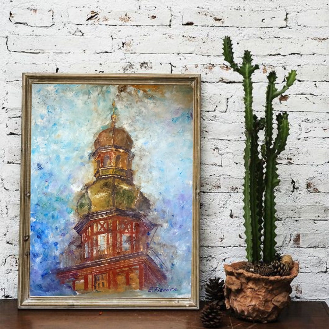 City Painting Original Oil Painting on Canvas 20 X 28 Inches 50 X 70 Cm ...