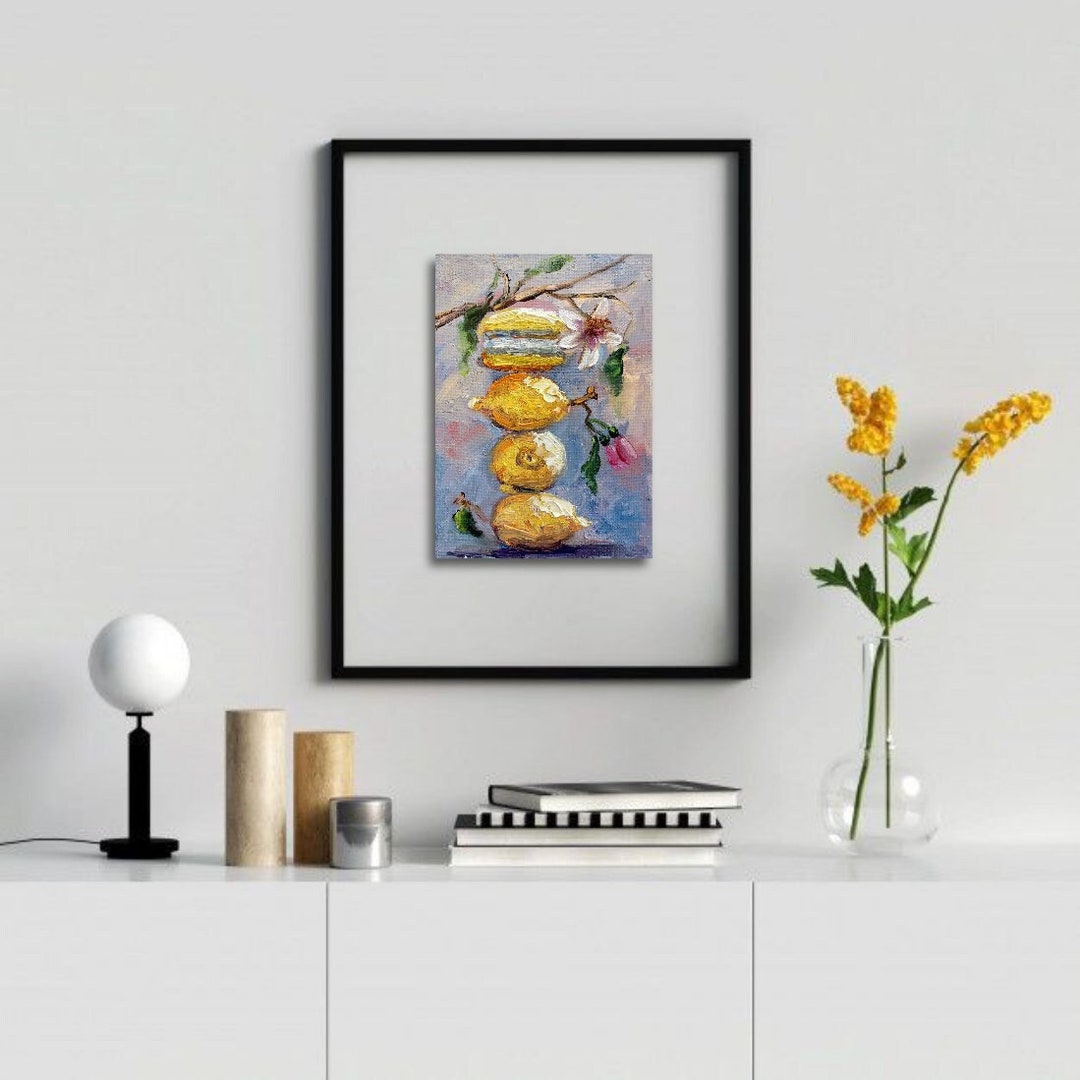 Lemon Painting Mini Original Oil Painting 5 X 7 Inches 13 X 18 Cm ...