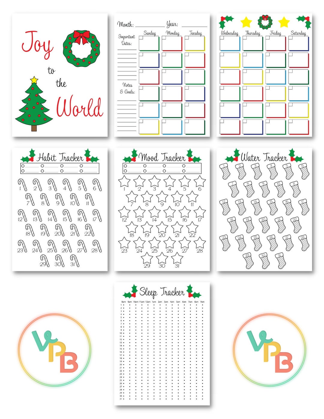 Printable Christmas Holiday December Bujo Bullet Journal Spread 31 Days ...