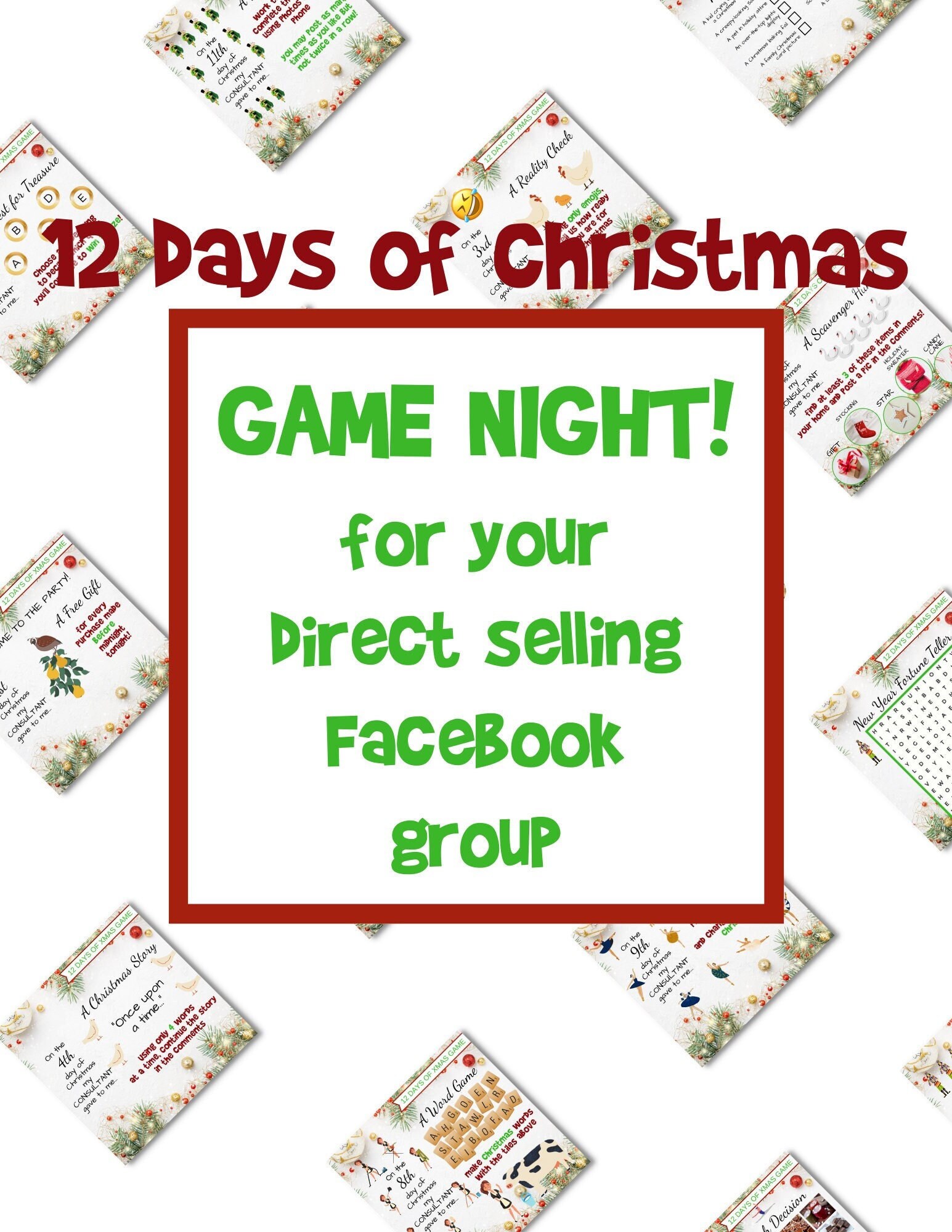 12 Days of Christmas Virtual Party Script for Facebook Direct Sellers ...