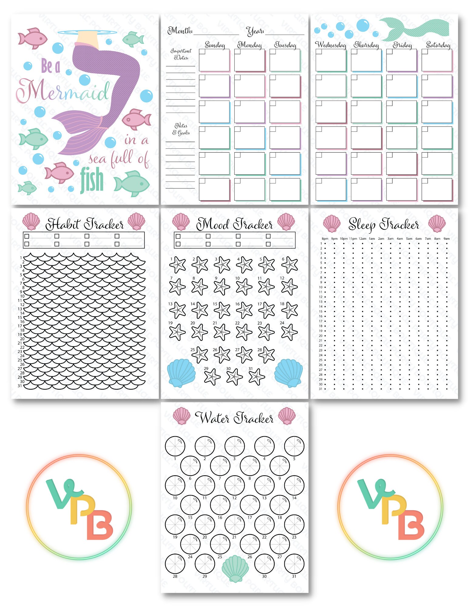 Printable Bujo Bullet Journal Spread 1 Full Year - COLOR - Etsy