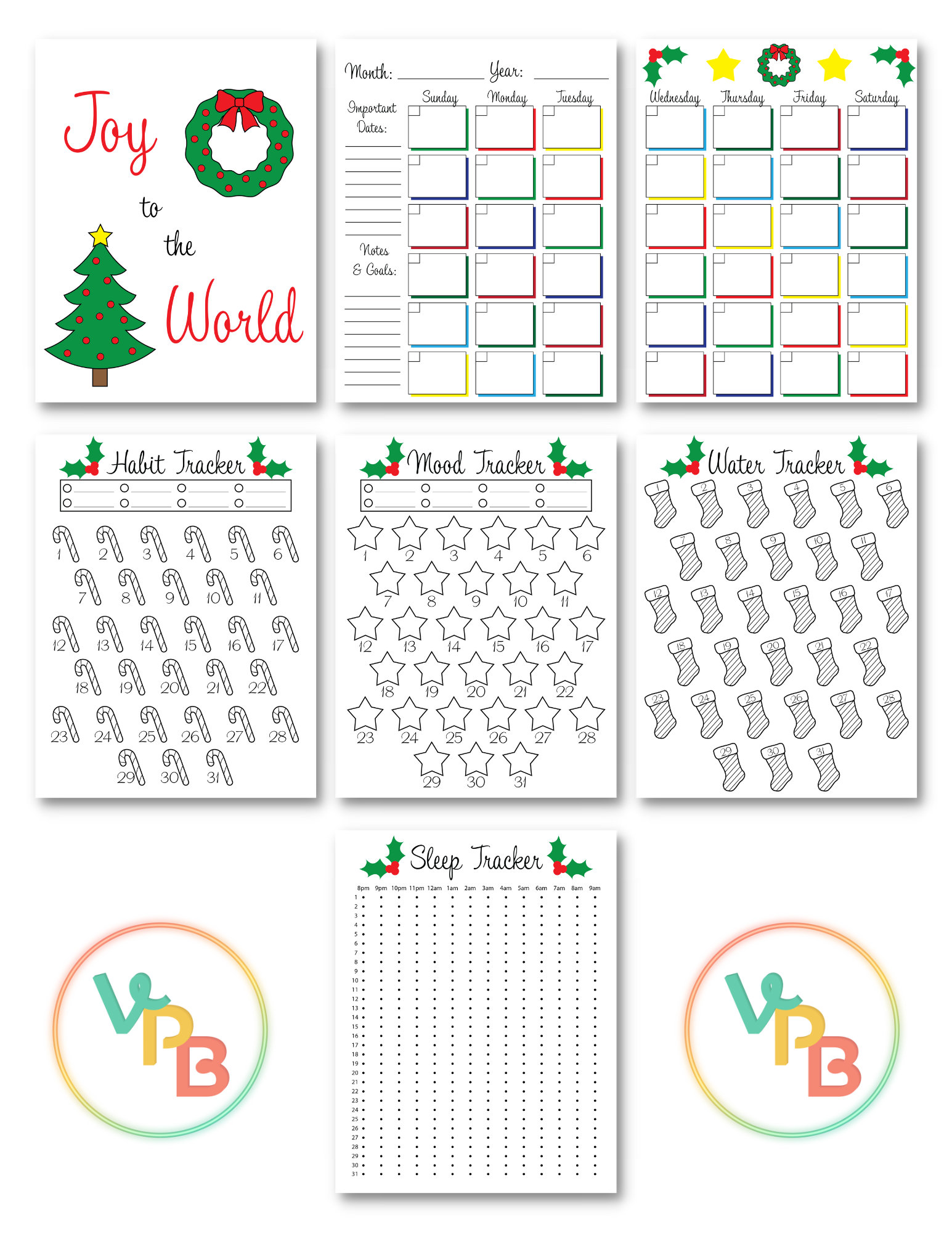Printable Bujo Bullet Journal Spread 1 Full Year - COLOR - Etsy