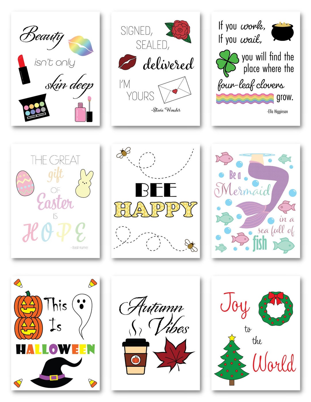 Printable Bujo Bullet Journal Spread 1 Full Year - COLOR - Etsy