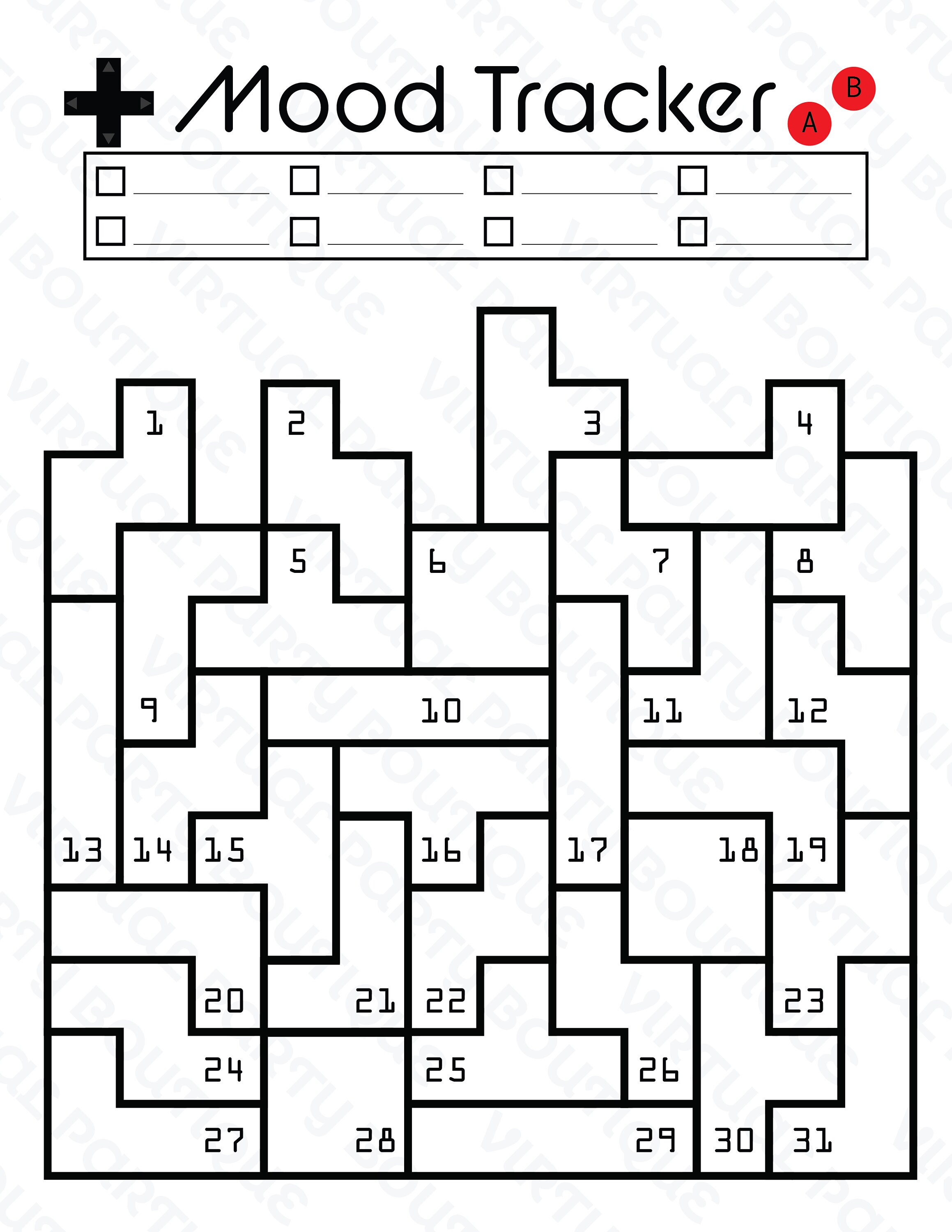 Printable Video Games Bujo Bullet Journal Spread 31 Days Any Month ...